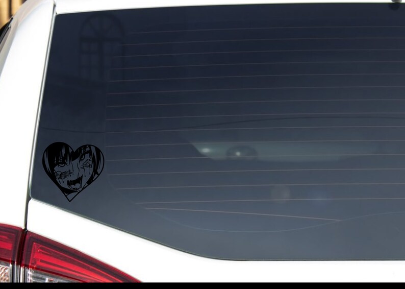 Ahegao Face Heart Vinyl Decal Sticker Etsy