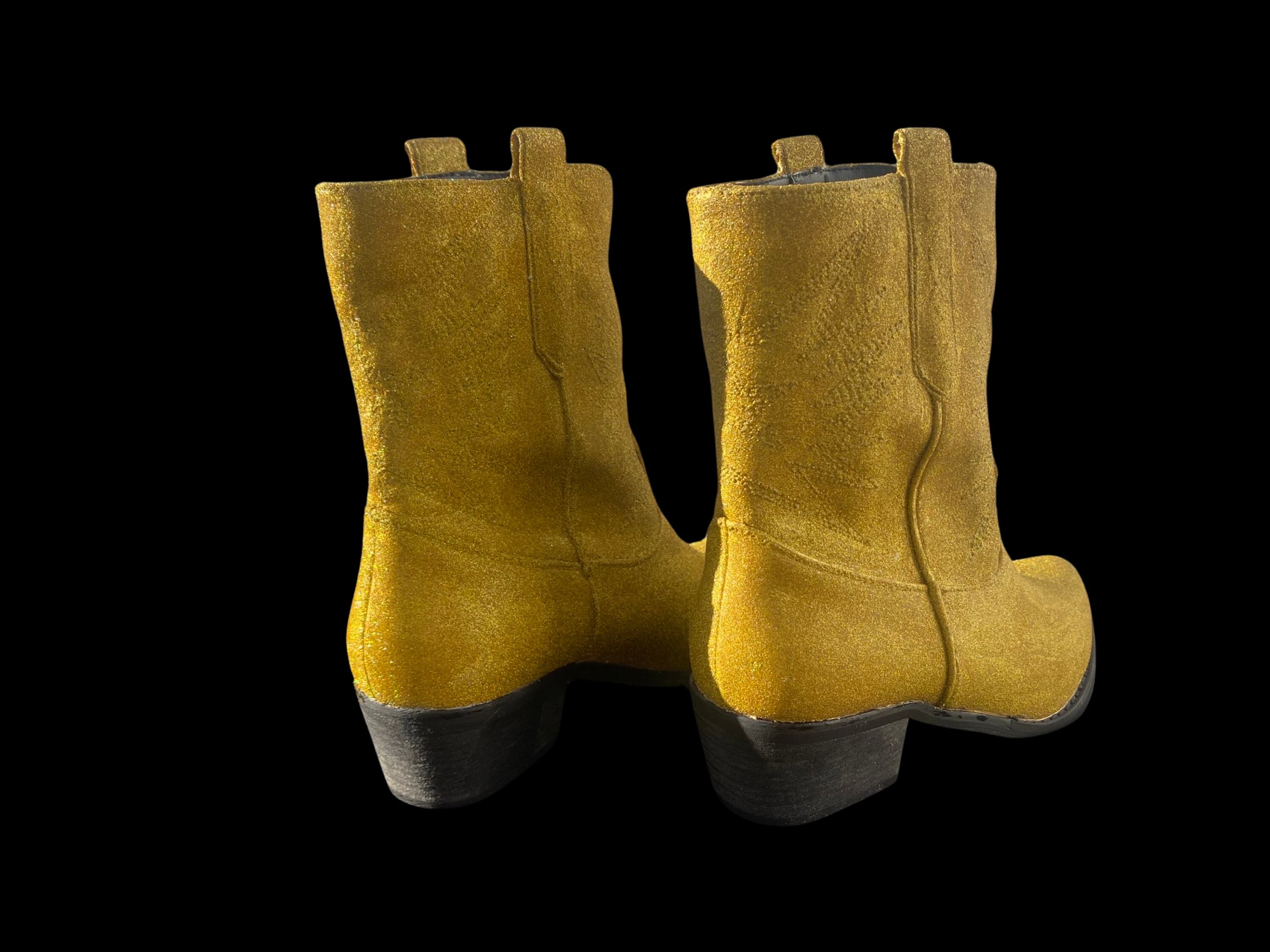 Custom Gold Glitter Disco Boots. Hand Made Hand Painted Womens Booties ...