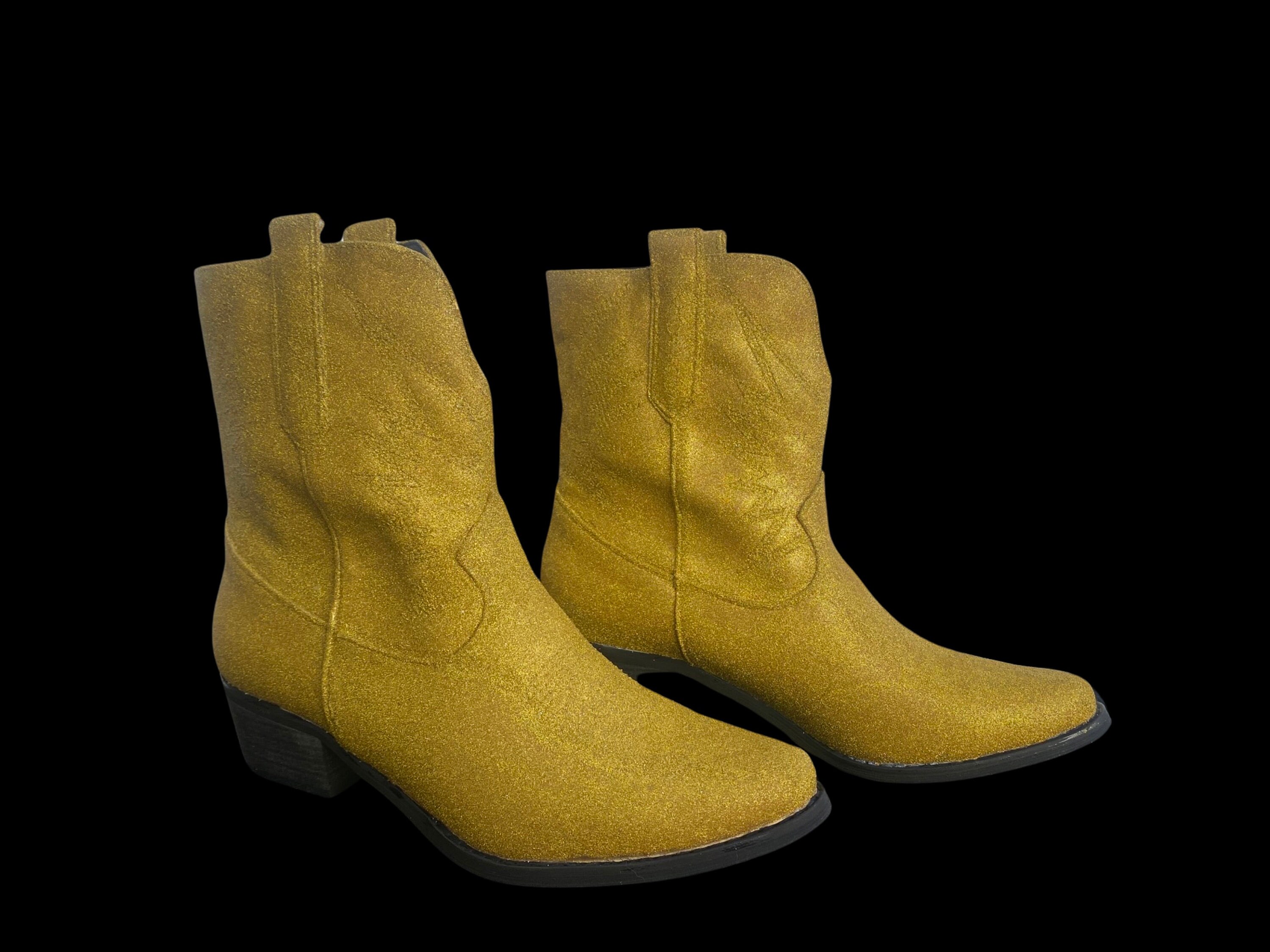 Custom Gold Glitter Disco Boots. Hand Made Hand Painted Womens Booties ...
