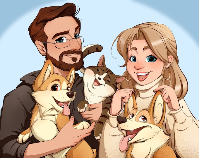 Custom Cartoon Portrait From Photo, Vector Portrait, Social Media ...