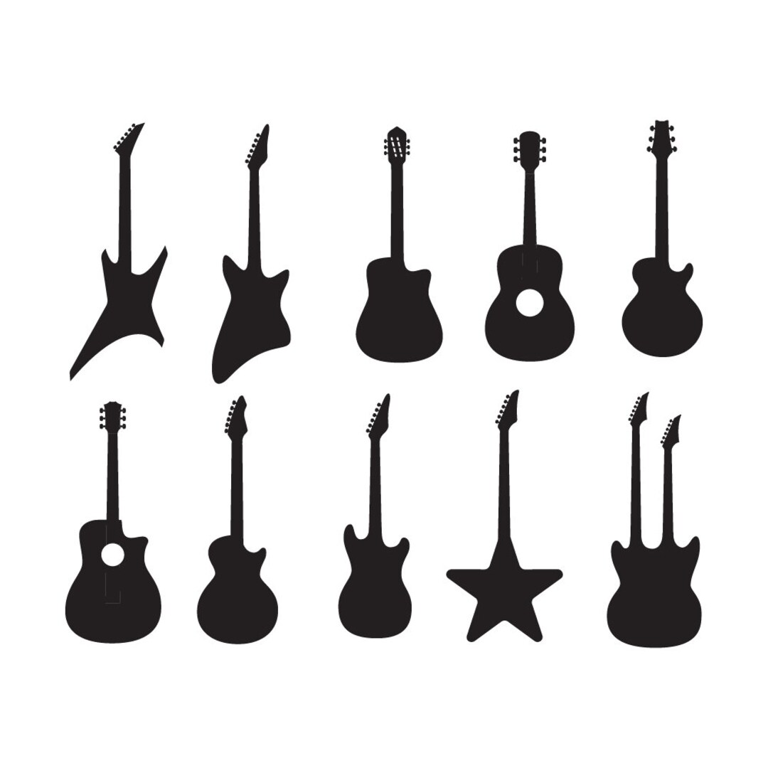 Guitar SVG, EPS,PNG, Dxf,jpg -instant Zip File Download - Etsy