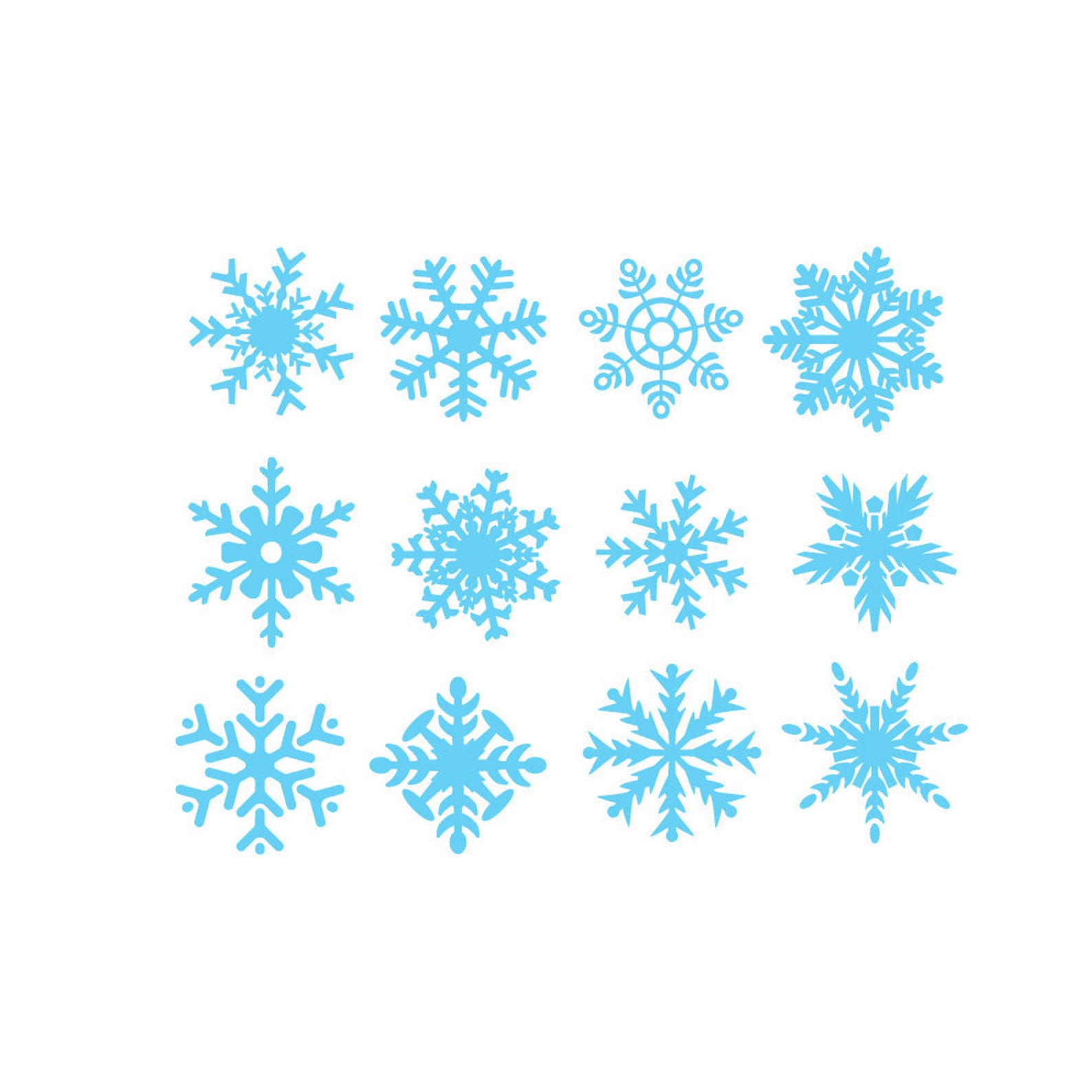 Copos de nieve SVG, EPS,PNG, dxf,jpg Instant Zip File Descargar - Etsy ...