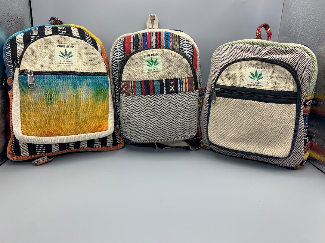 Small Hemp Backpack Purse Crossbody Shoulder Messenger Hobo Beach ...