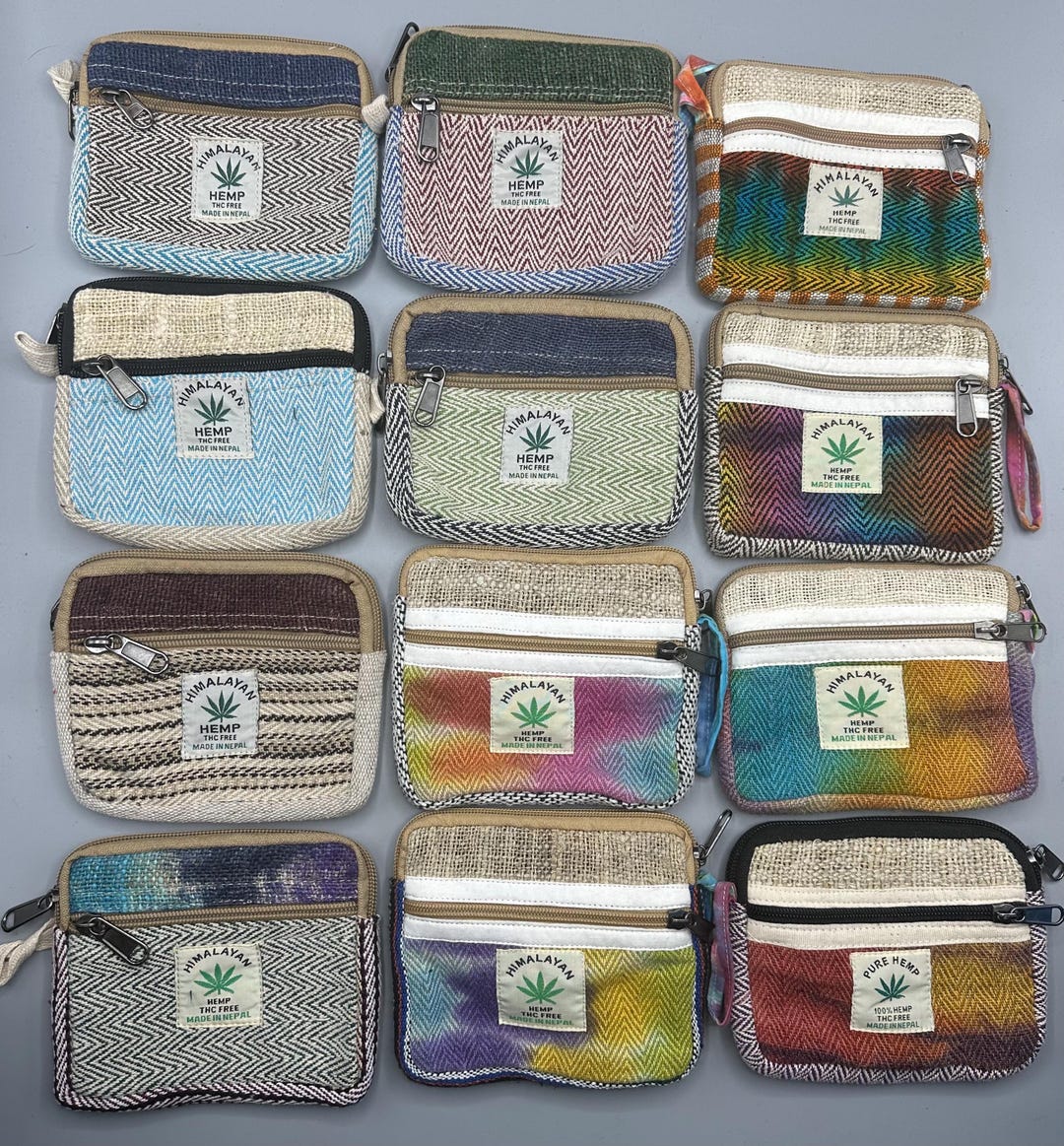 Hemp Coin Purse Wallet Pouch FREE FAST SHIPPING! Inner Cotton Lining ...