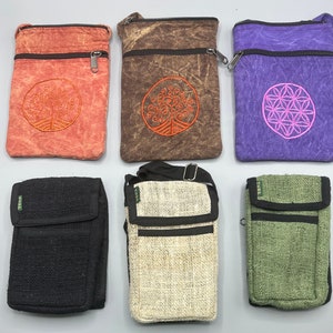 Hemp or Cotton Cell Phone Holder Bag Mobile Case Wallet Purse ...