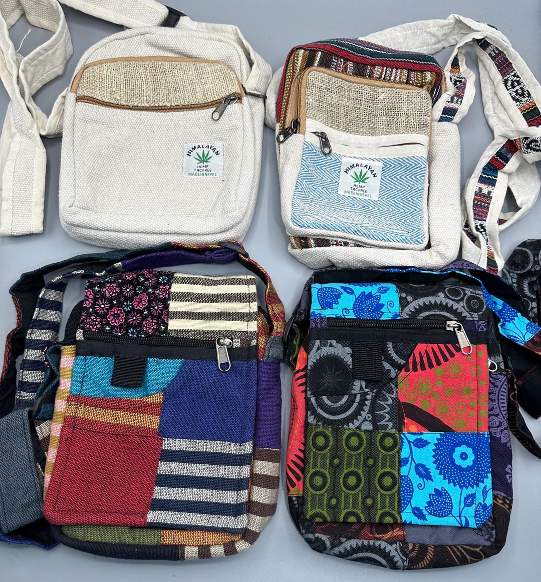 Hemp & Cotton Purse Crossbody Shoulder Bag Travel Messenger Hippie ...