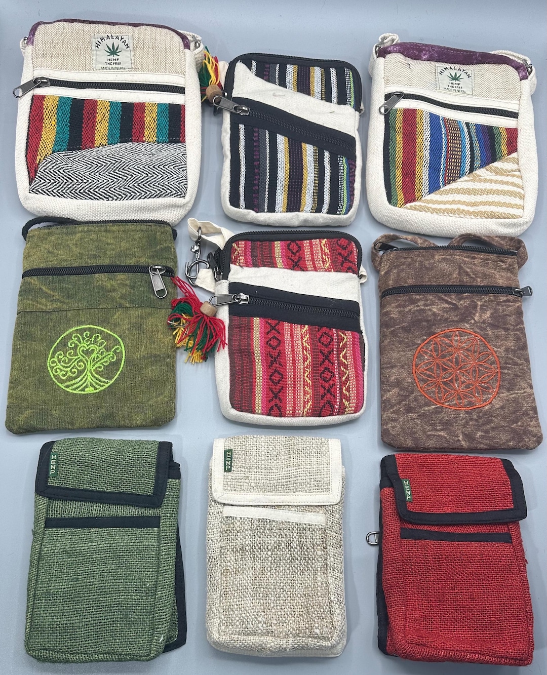 Hemp or Cotton Cell Phone Holder Bag Mobile Case Wallet Purse ...