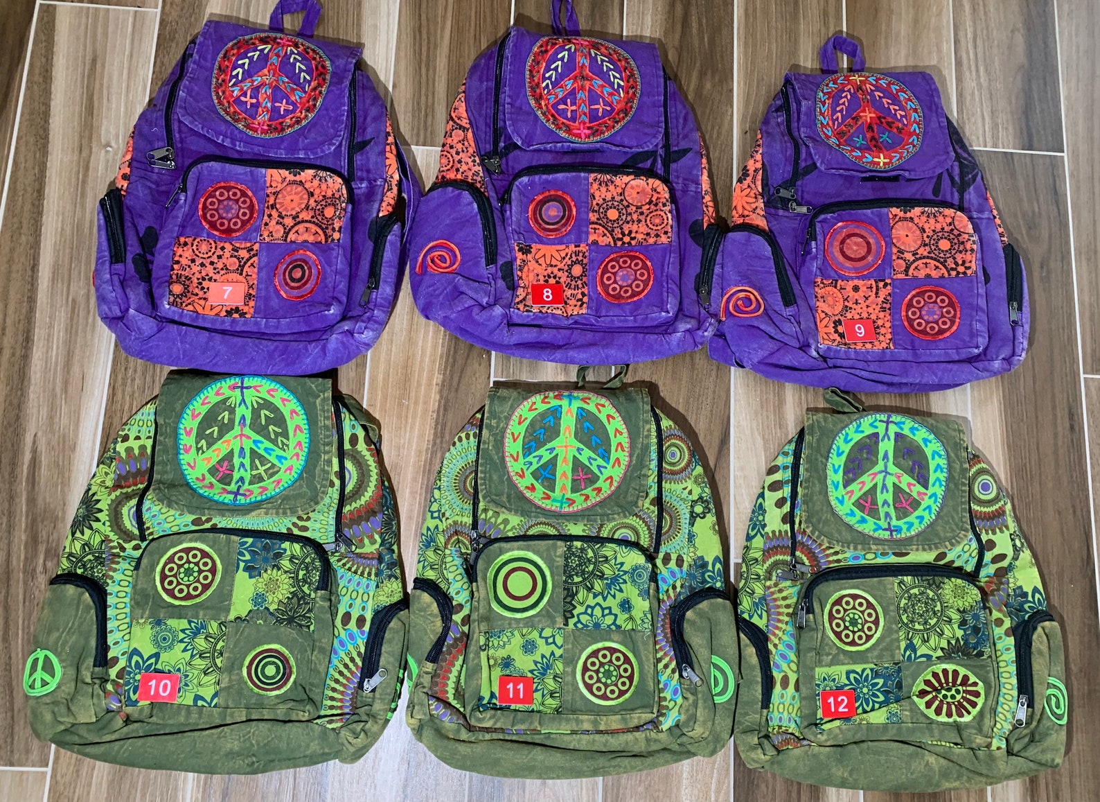 Cotton Stonewashed Peace Backpack Beach Travel Festival Hiking - Etsy