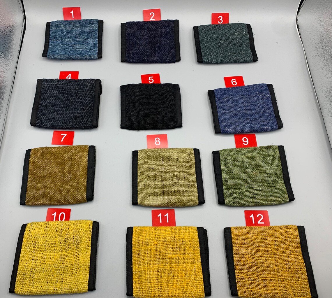 Hemp Wallet Bi Fold Velcro 100% Hemp Handmade Gift Men's - Etsy