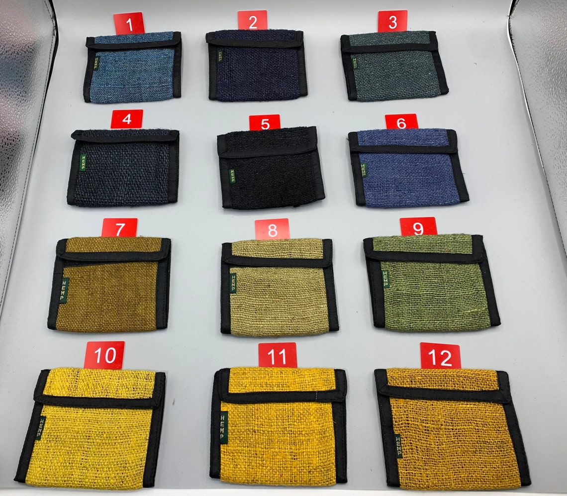 Hemp Wallet Bi Fold Velcro 100% Hemp Handmade Gift Men's - Etsy