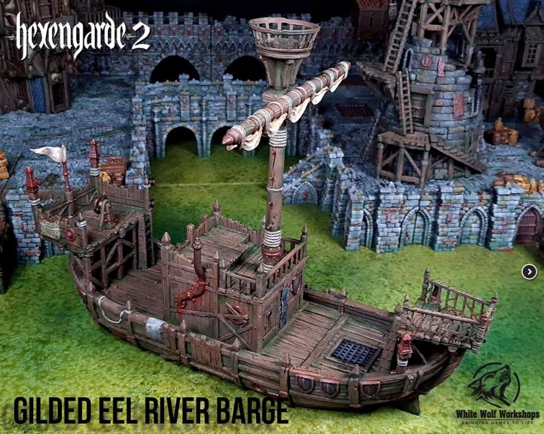 Gilded Eel River Barge 28/32MM | Custom-crafted Fantasy Model for ...