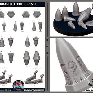 Dragon Teeth Dice Set | Tabletop Fantasy Role Play RPG Gaming Cosplay ...