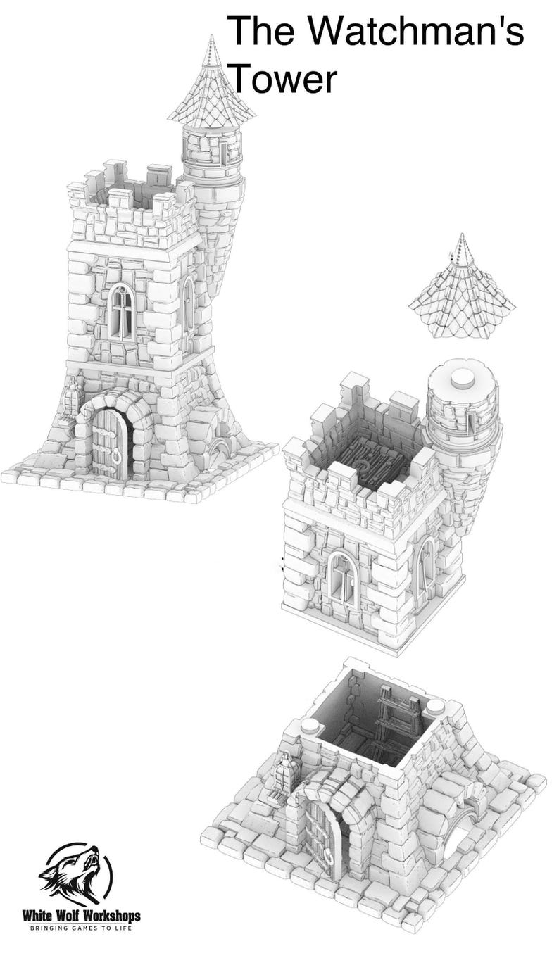 The Watchman's Tower 28/32mm | Custom-crafted Fantasy Model for ...