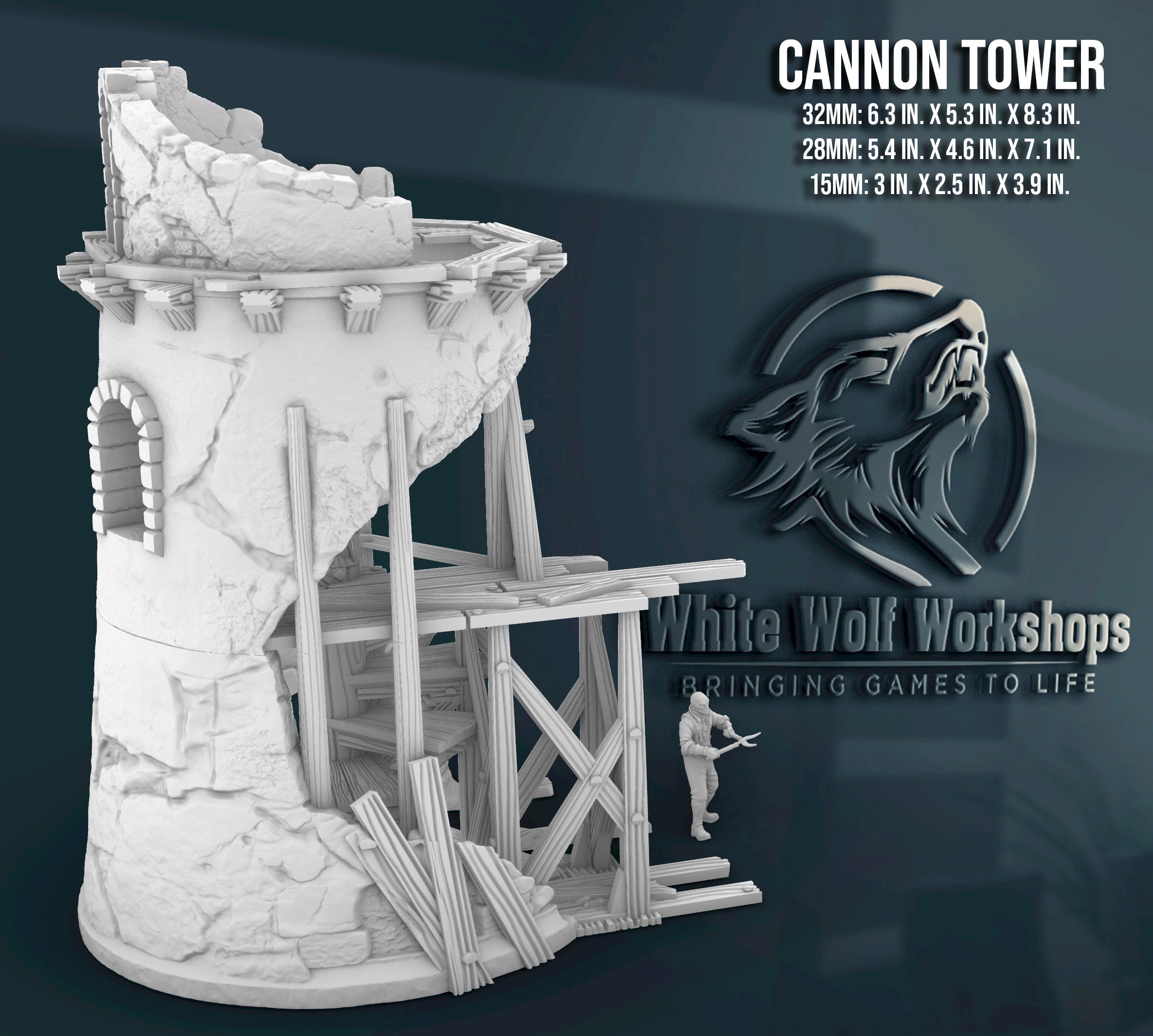 Cannon Tower 15/28/32MM Treasure Island 3D Printed Fantasy - Etsy