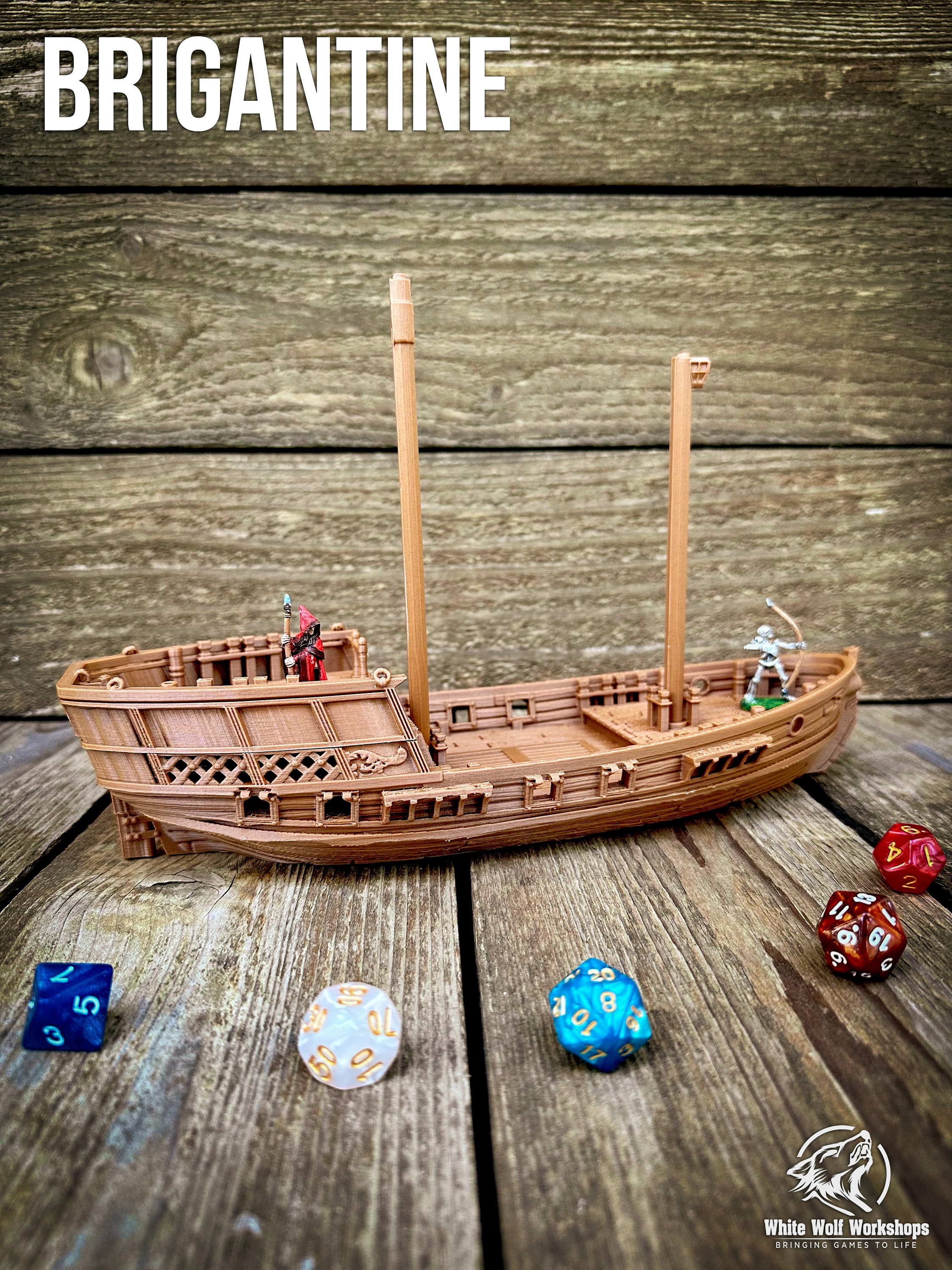 Brigantine 28/32MM | Custom-crafted Fantasy Ship Model for Tabletop ...