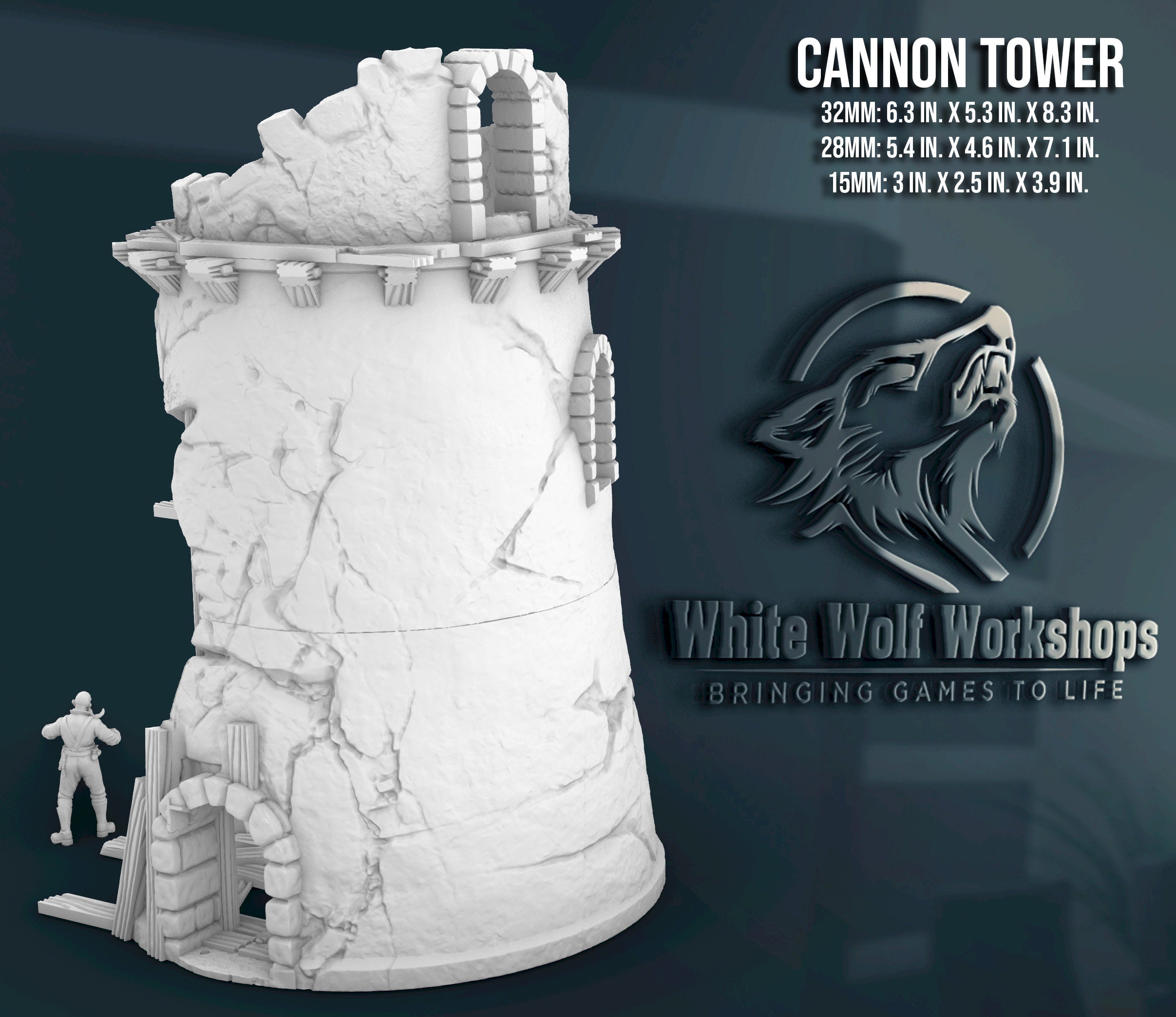 Cannon Tower 15/28/32MM Treasure Island 3D Printed Fantasy - Etsy