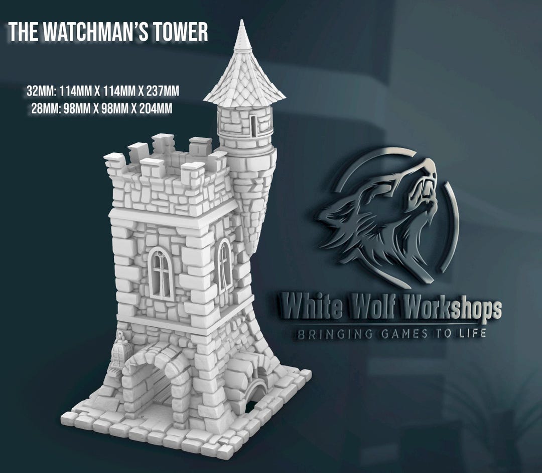 The Watchman's Tower 28/32mm | Custom-crafted Fantasy Model for ...