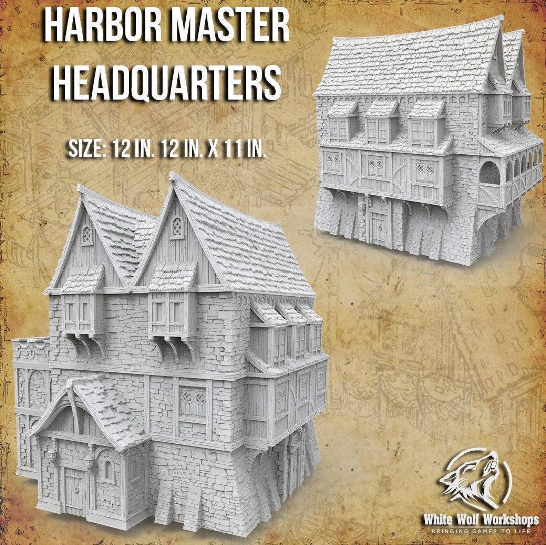 Harbor Master Headquarters 28/32mm | Custom-crafted Fantasy Model for ...