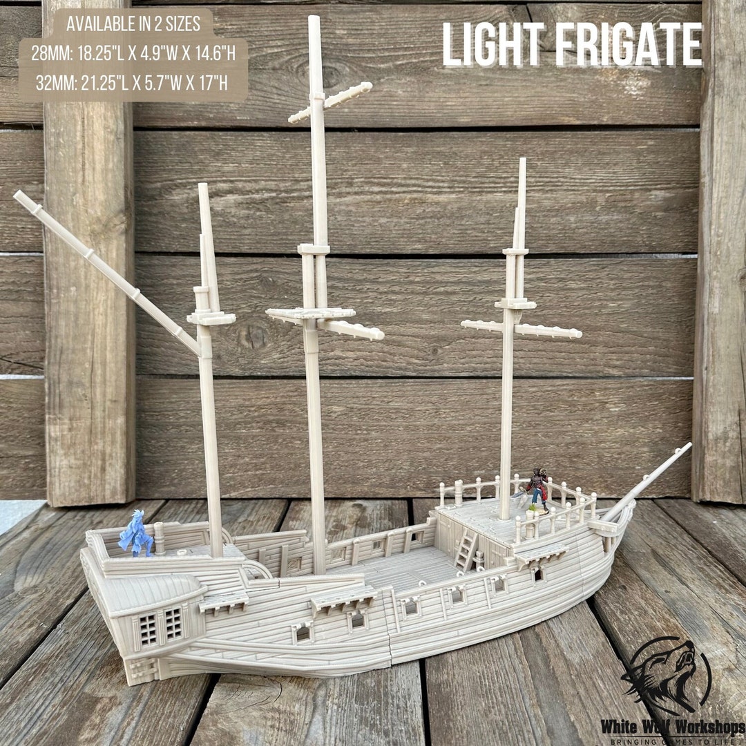 Light Frigate 28/32MM | Custom-crafted Fantasy Ship Model for Tabletop ...
