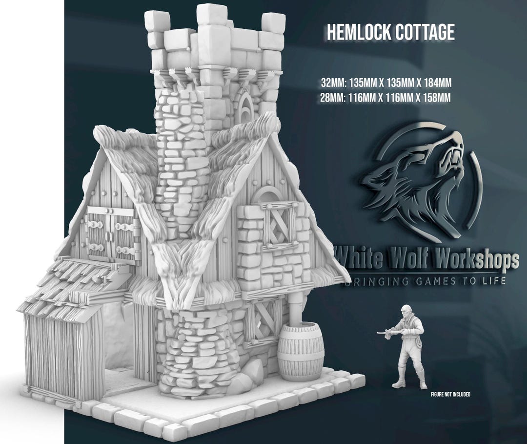 Hemlock Cottage 28/32mm | Custom-crafted Fantasy Model for Tabletop ...