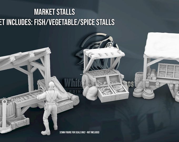 Market Stalls - Butcher - Fabric - Farmer - Produce - Shop- RPG ...