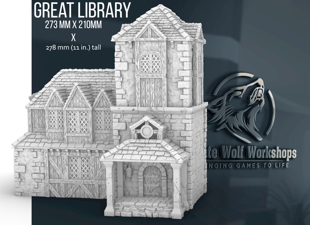 Great Library - 28/32mm | Custom-crafted Fantasy Model for Tabletop ...