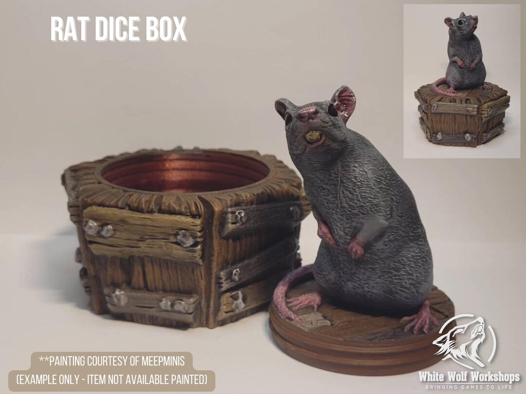Coffin Rat Dice Box | Custom-crafted Fantasy Dice Storage for Tabletop ...