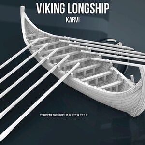 Viking Longship 28/32mm | Custom-Crafted Fantasy Ship Model for Tabletop RPGs (Dungeons ...