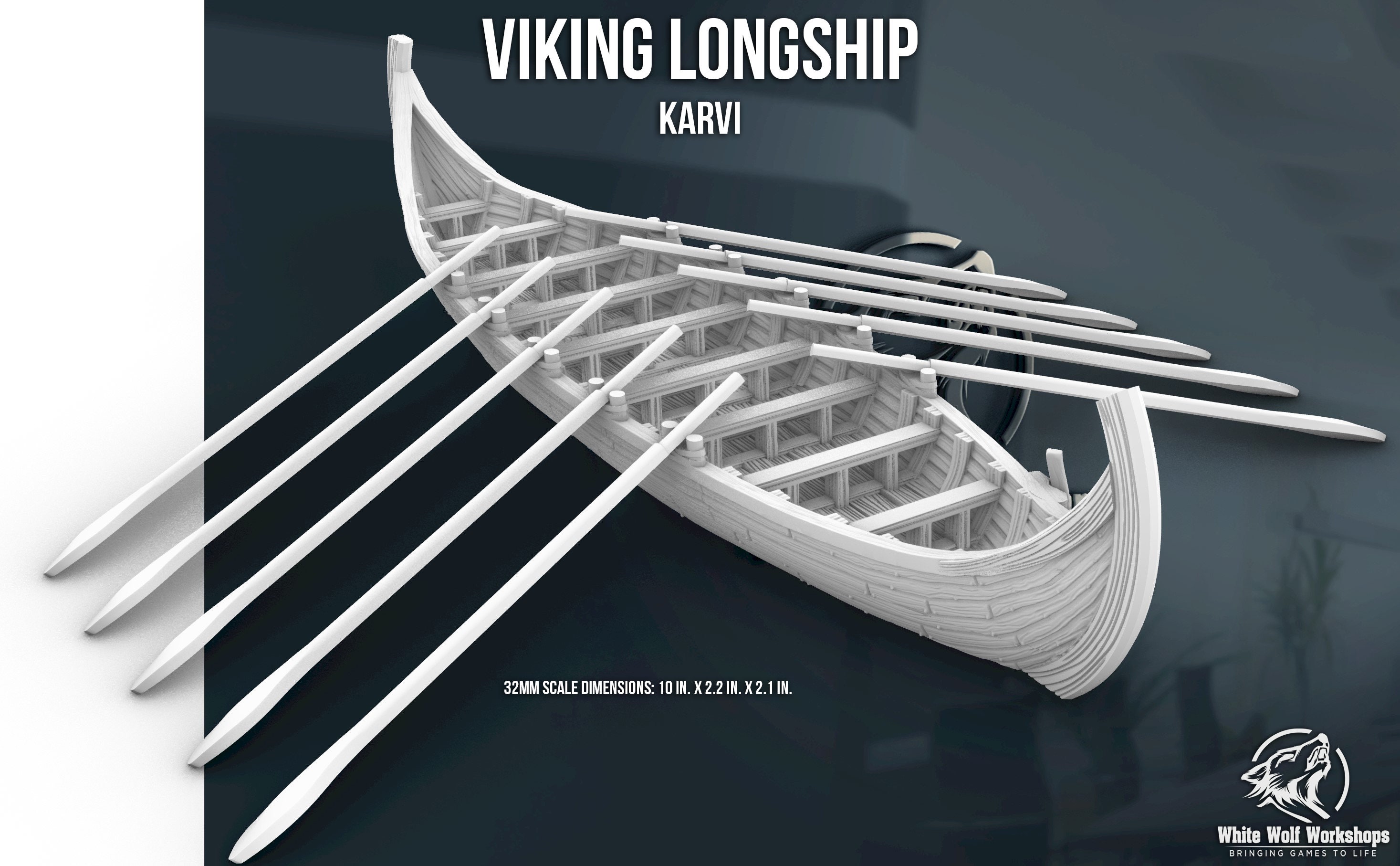 Viking Longship 28/32mm | Custom-crafted Fantasy Ship Model for ...