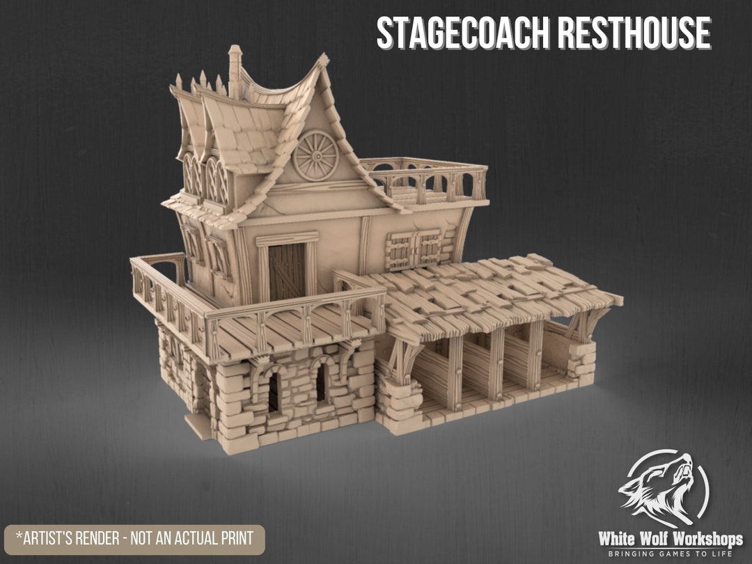 Stagecoach Rest House Inn 28/32 Mm Tabletop Fantasy Wargaming Role Play ...
