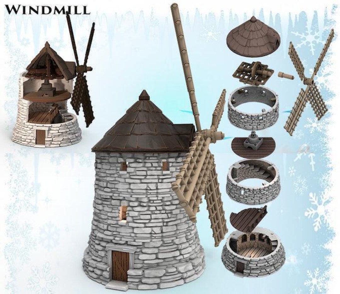 Windmill 28/32 Mm | Custom-crafted Fantasy Model for Tabletop Rpgs ...