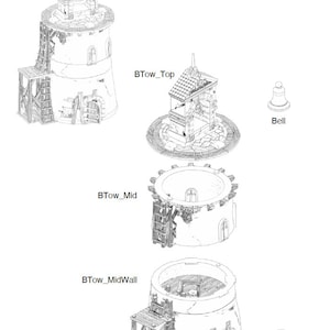 Bell Tower 15/28/32MM Treasure Island 3D Printed Fantasy Tabletop ...