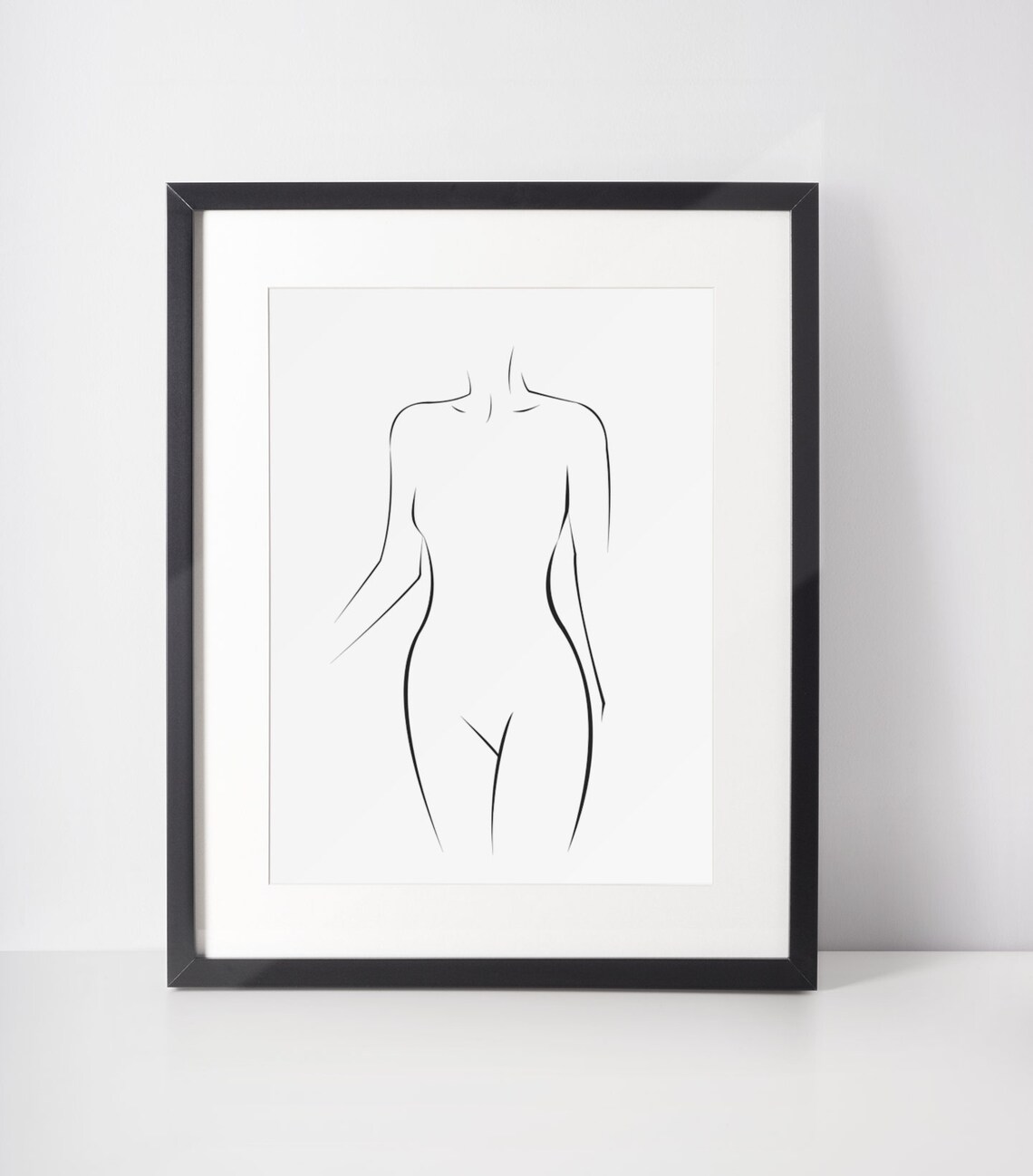 Nude Woman Sketch Print Digital Download Female Line Art Woman Body