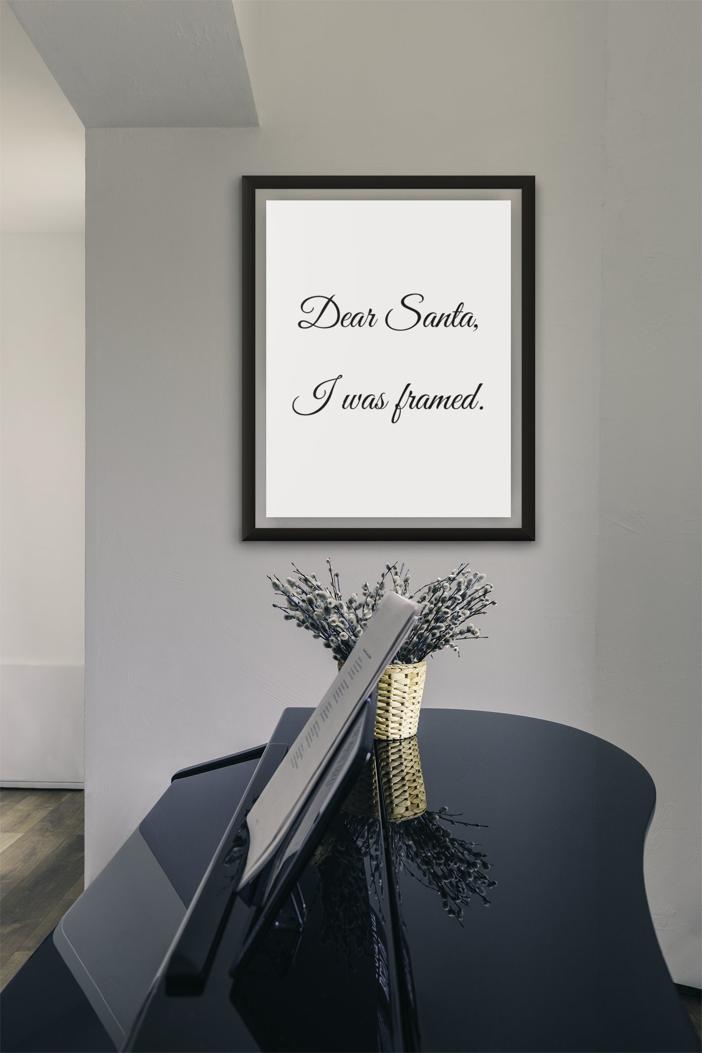 Dear Santa Print Digital Download Winter Wall Art Naughty - Etsy
