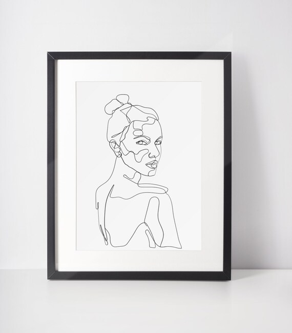 One Line Art Woman Printable Digital Download Body Contour | Etsy