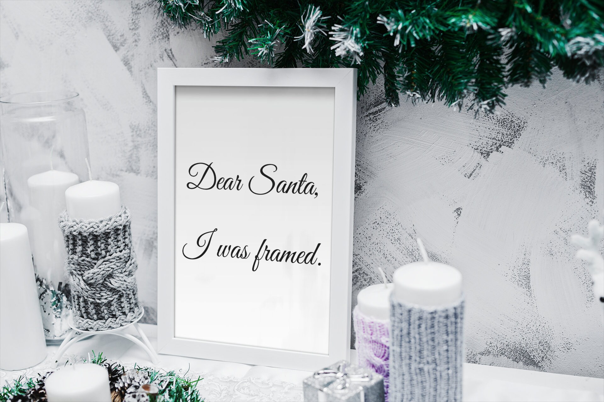 Dear Santa Print Digital Download Winter Wall Art Naughty - Etsy
