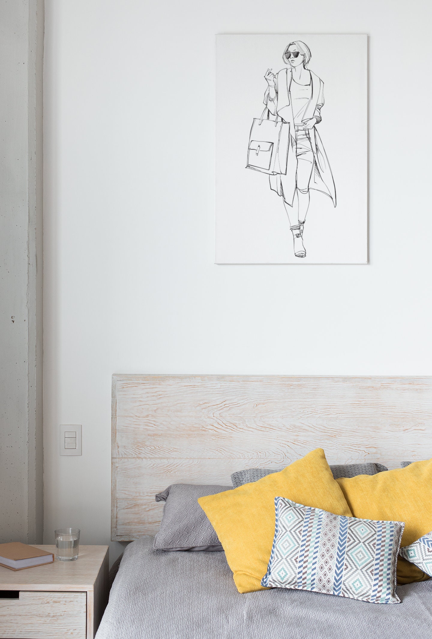 Fashion Model Sketch Wall Art, Digital Download, Girl Apparel Wall ...