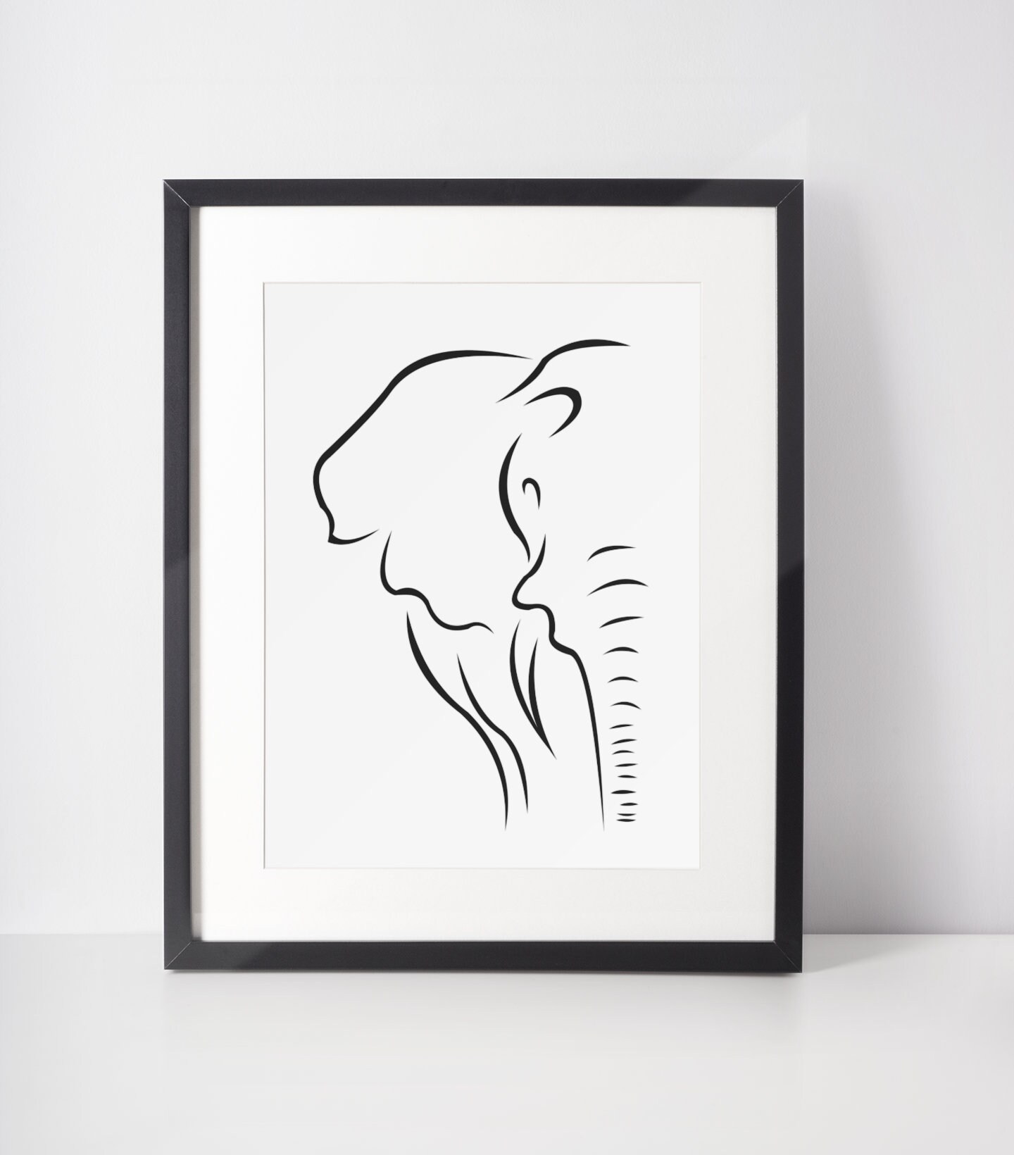 Elephant Sketch Wall Art, Digital Download, Animals Printable Décor ...