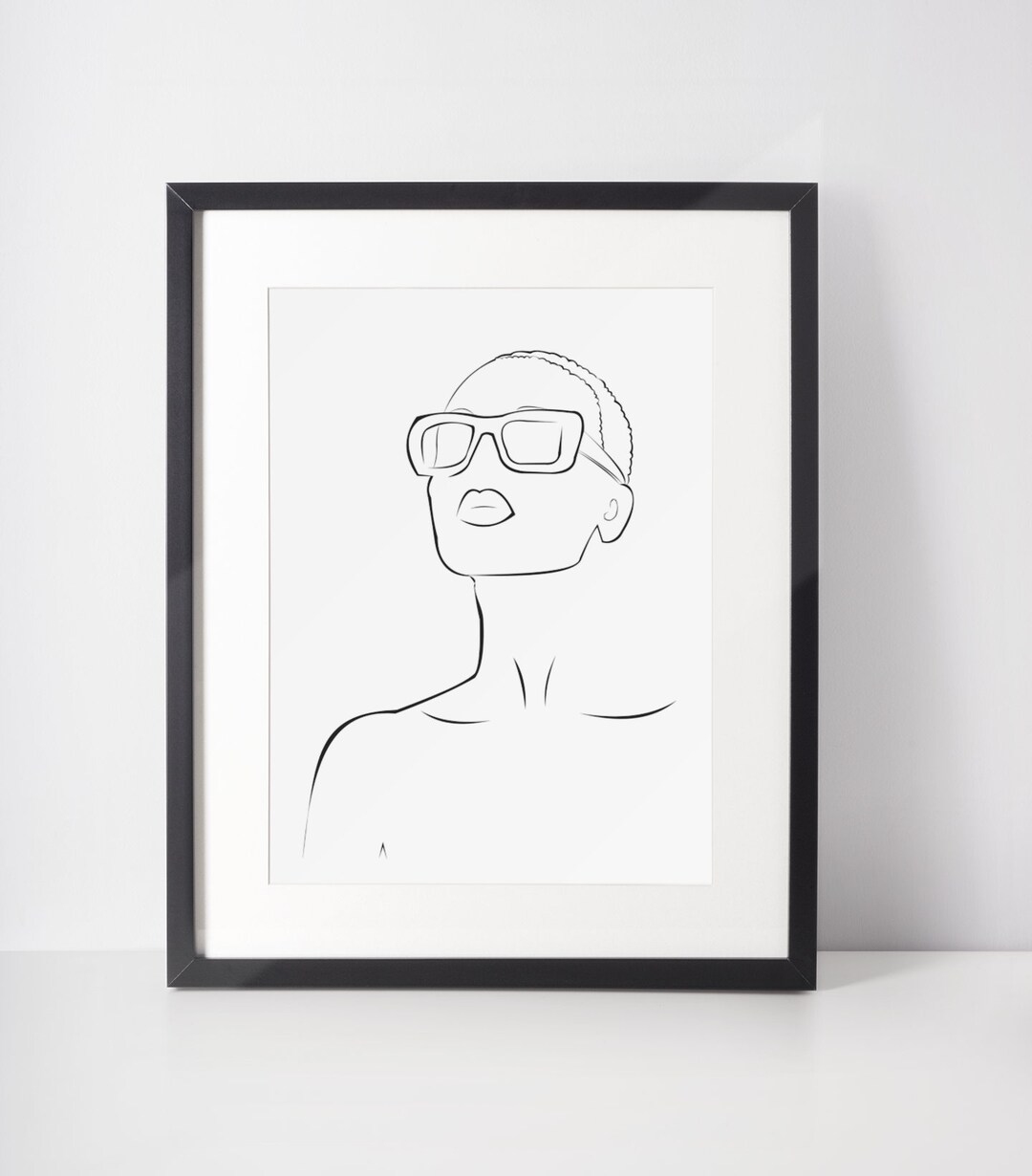 Woman With Glasses Sketch, Digital Download, Line Art Print, Woman ...