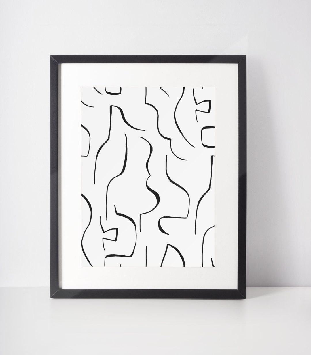 Abstract Lines Print, Digital Download, Simple Sketch Wall Art ...