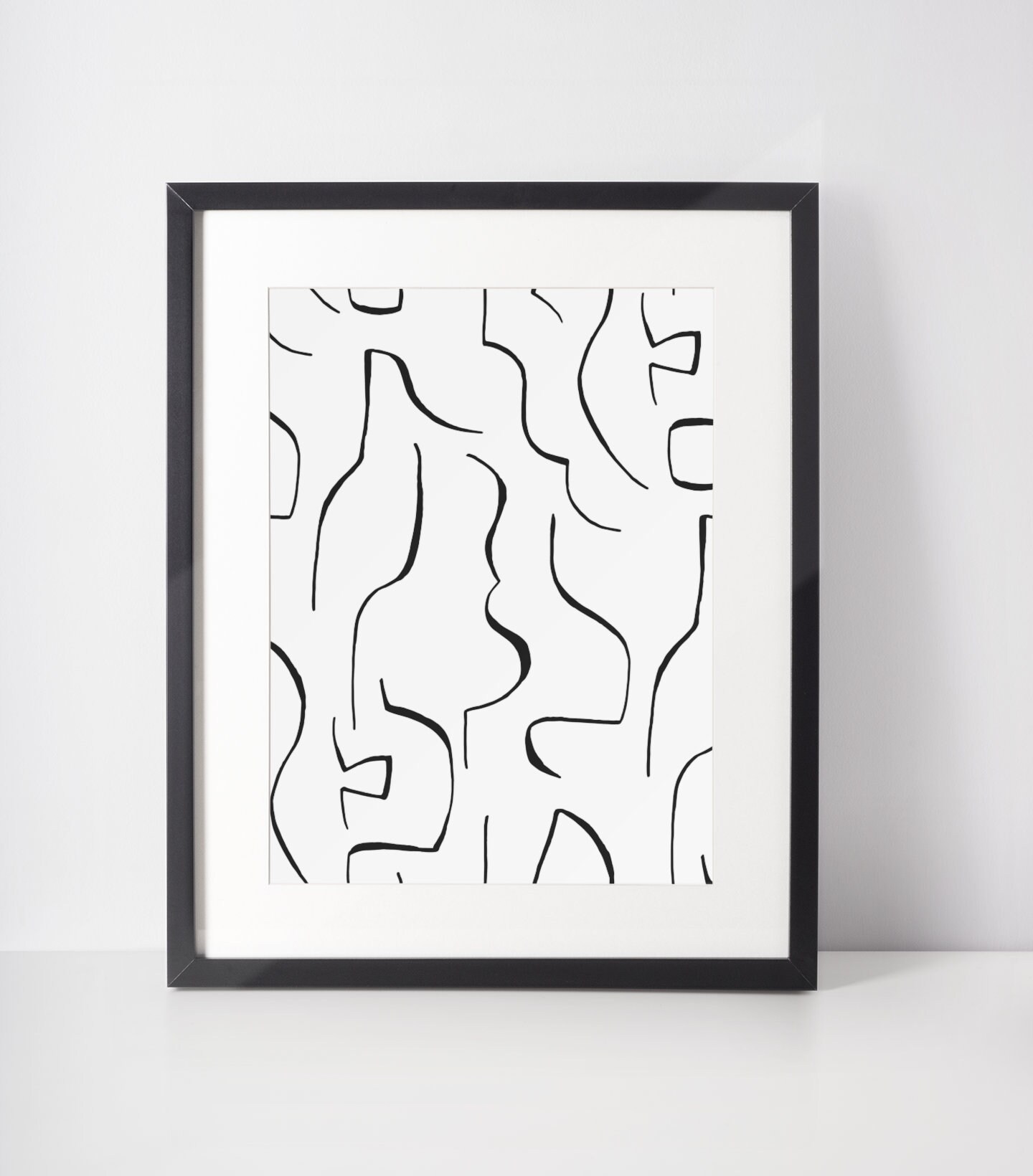 Abstract Lines Print Digital Download Simple Sketch Wall - Etsy