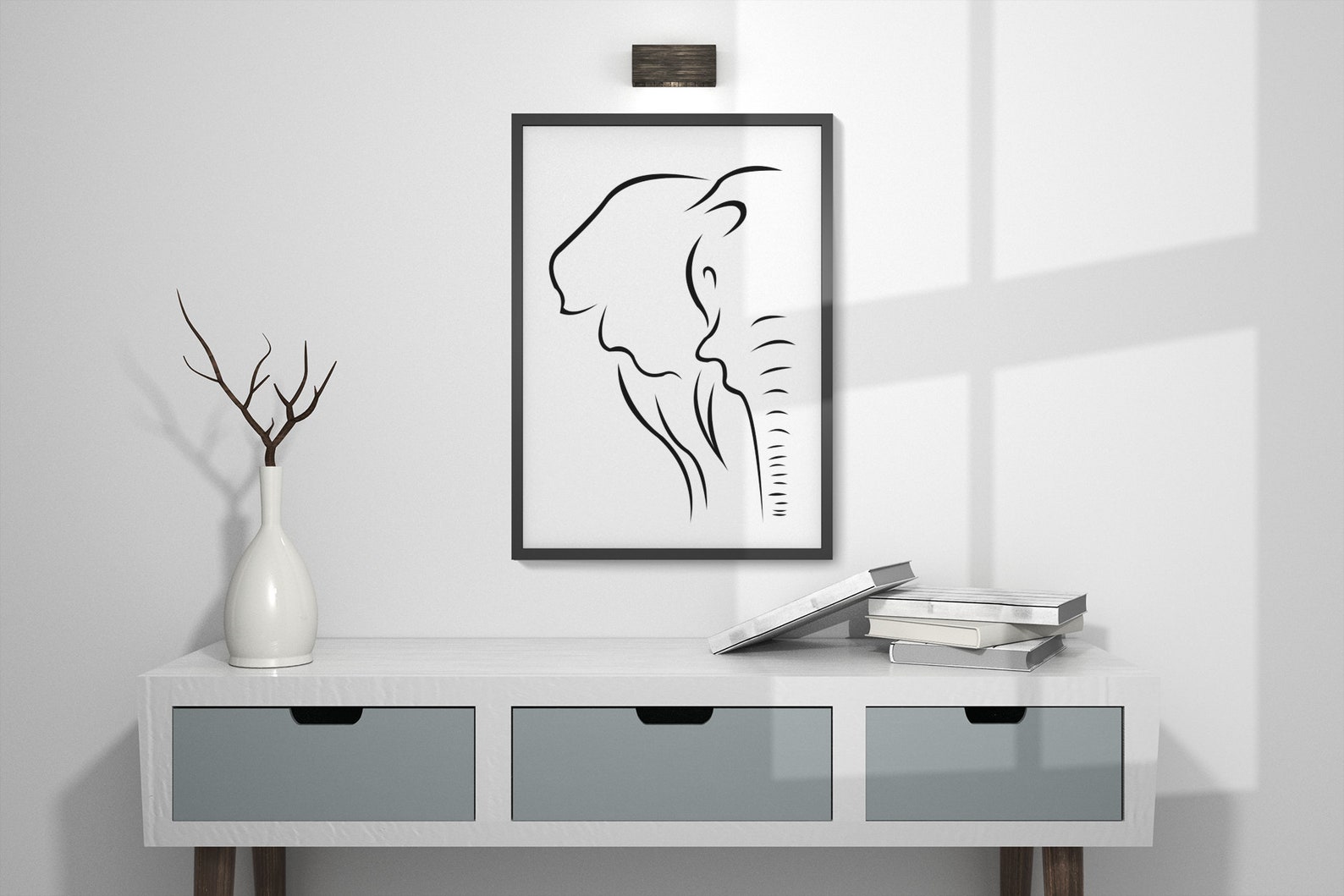 Elephant Sketch Wall Art, Digital Download, Animals Printable Décor ...
