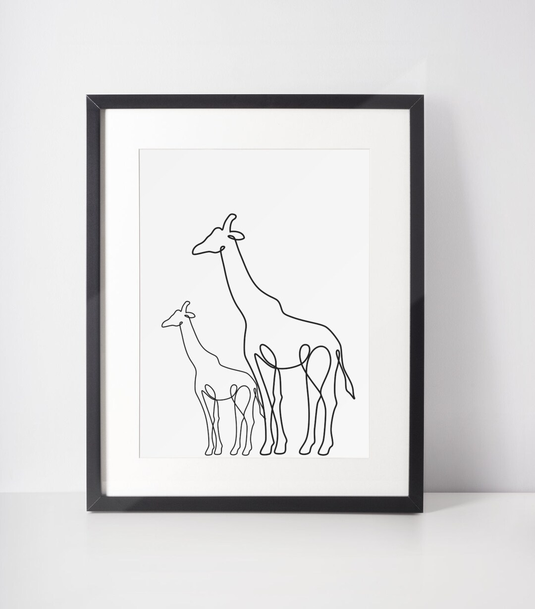 Giraffes Sketch Wall Art, Digital Download, Animals Printable Décor ...
