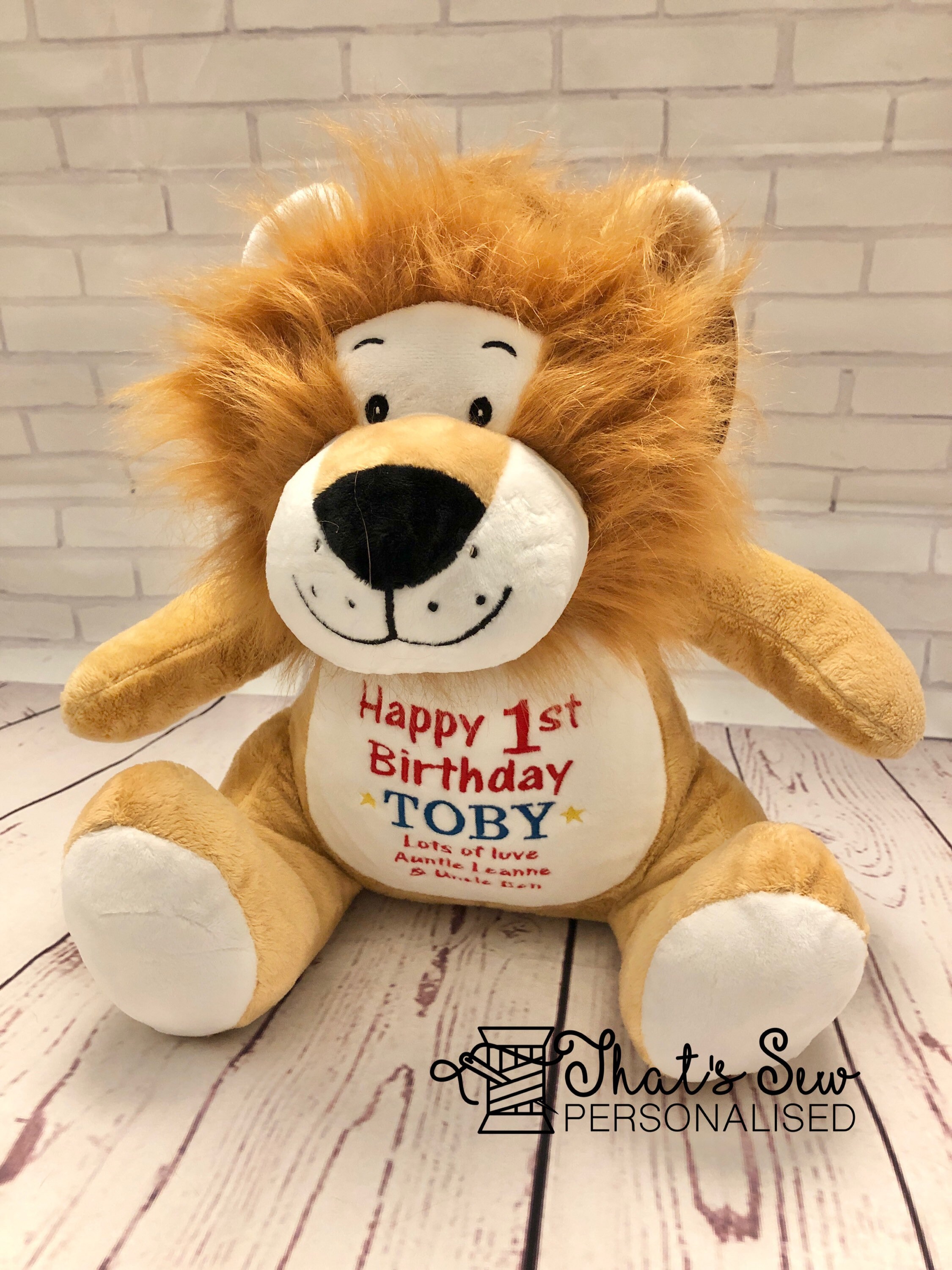 Personalised Embroidered Lion Teddy Bear Soft Toy New Baby - Etsy