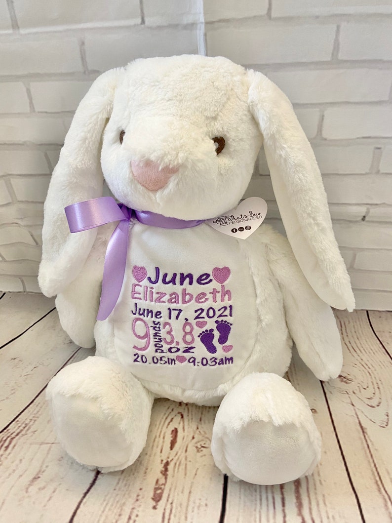 Personalised Embroidered Bunny Rabbit Teddy Bear Soft Toy New - Etsy