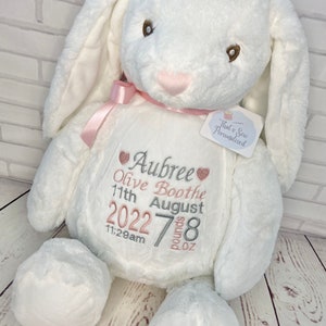 Personalised Embroidered Bunny Rabbit Teddy Bear Soft Toy New - Etsy
