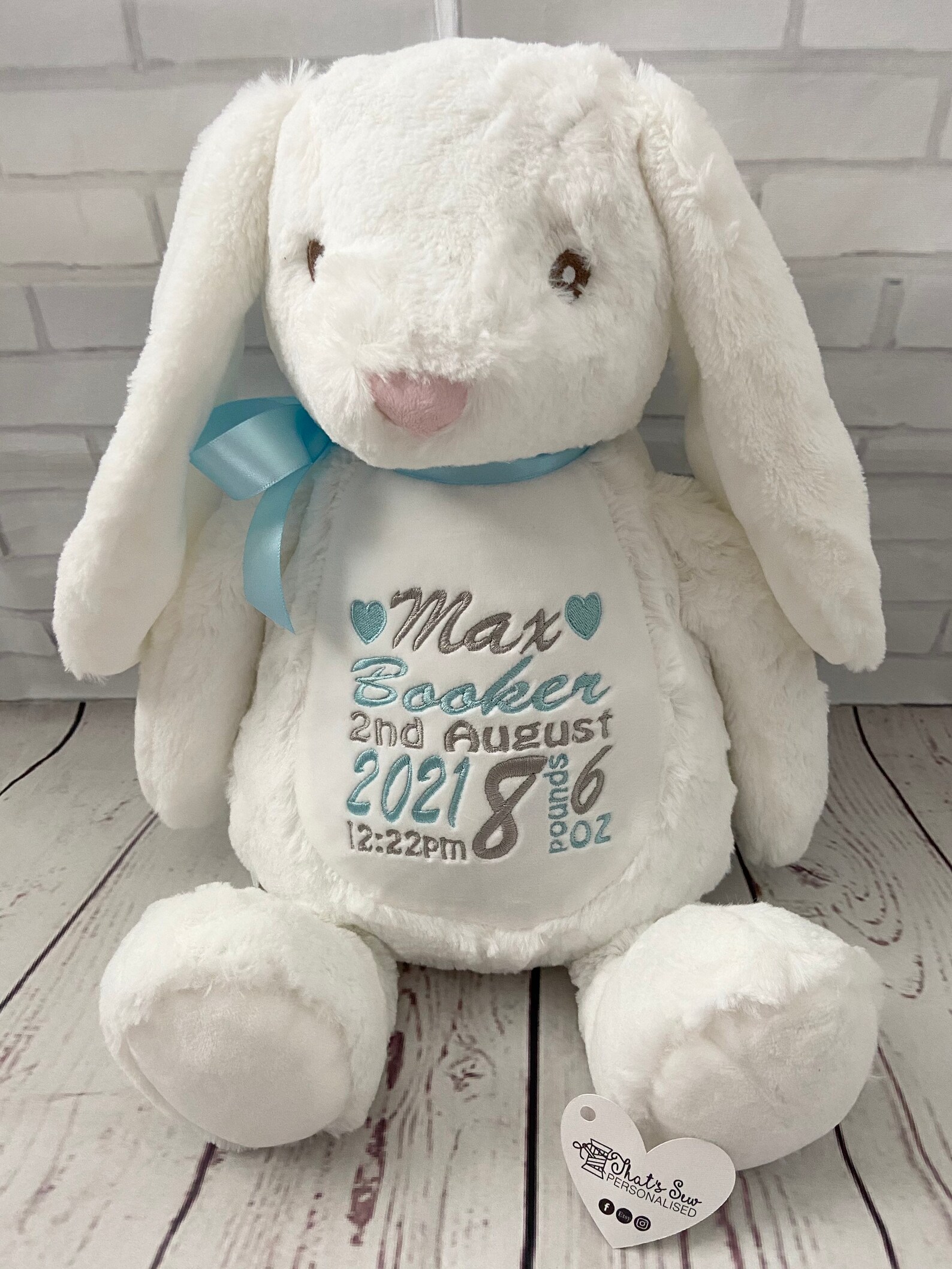 Personalised Embroidered Bunny Rabbit Teddy Bear Soft Toy New - Etsy UK
