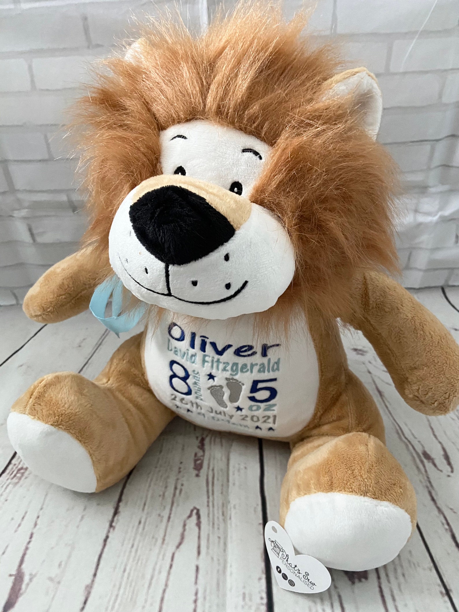 Personalised Embroidered Lion Teddy Bear Soft Toy New Baby - Etsy