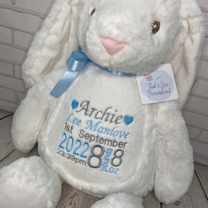 Personalised Embroidered Bunny Rabbit Teddy Bear Soft Toy New - Etsy