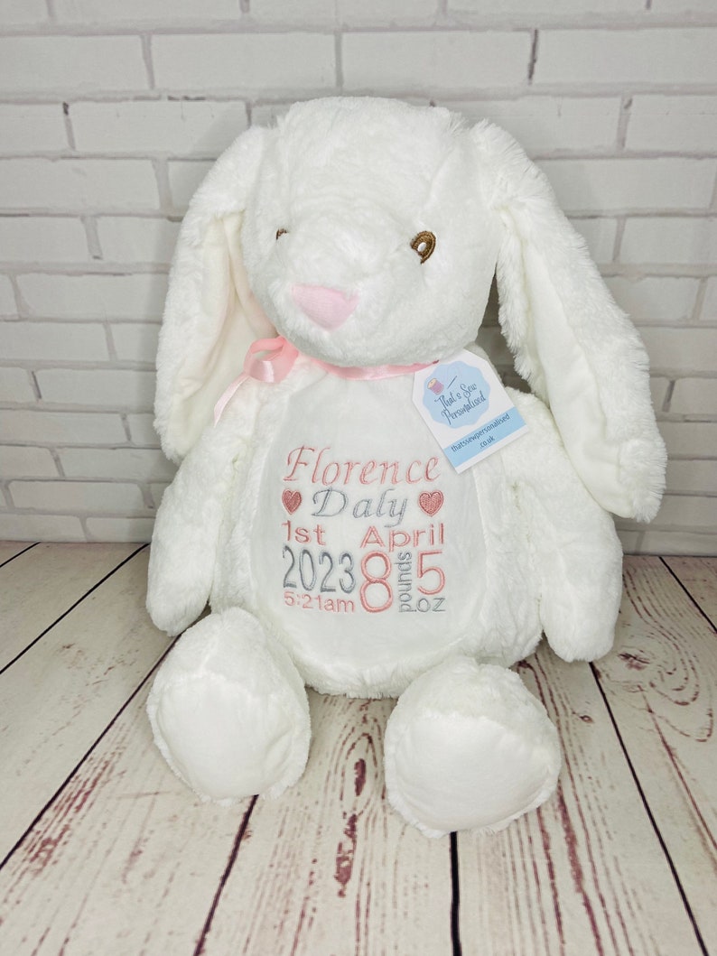 Personalised Embroidered Bunny Rabbit Teddy Bear Soft Toy New - Etsy